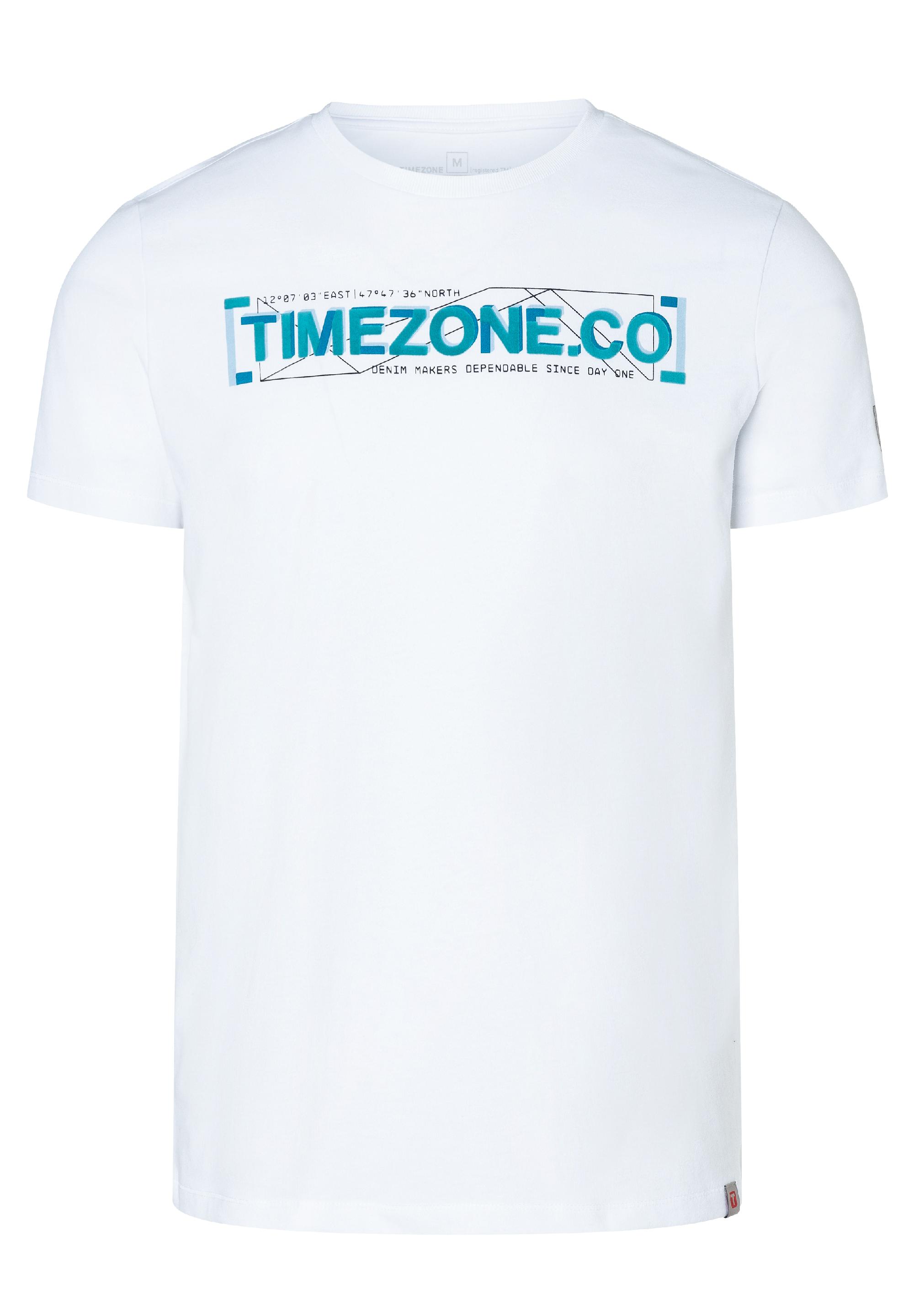 Timezone T-Shirt print | pure white | XL | 22-10230-10-6564-0100-XL